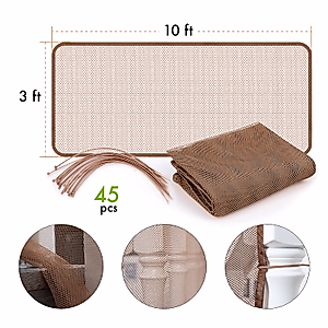 Banister Guard for Baby 10x3ft, Rail Mesh Netting for Stair, Balcony, Child Safety Net Safe Railing Barrier for Kids, Pets, Toys (10x3ft, Brown)