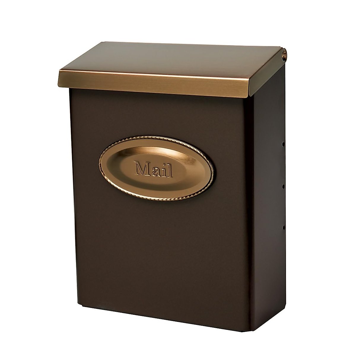 Architectural Mailboxes Designer Lockable Wall Mount Mailbox, Venetian Bronze with Brass