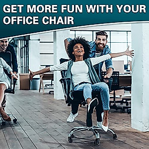 Eyamumo Office Chair Caster Wheels Replacement Rubber Chair Casters Set of 5 Heavy Duty and Safe Office Chair Casters for All Floors Hardwood, Office Chair Wheels for Rubber Chairs to Replace Chair