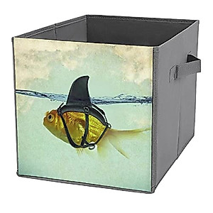 Perfect Disguise Foldable Storage Bins Printd Fabric Cube Baskets Boxes with Handles for Clothes Toys, 11x11x11