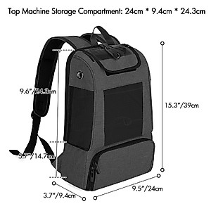 CURMIO Travel Carrying Bag for Portable Oxygen Concentrators, Universal POC Backpack with Mesh Panels for Breathability, Compatible for Inogen, Oxygo, Caire Units, for on-The-go, Black, Bag Only