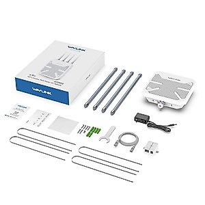 WAVLINK Outdoor WiFi 6 Wireless Access Point, AX1800 WiFi 6 Extender Long Range, Support Active PoE, 4x8dBi Antennas,Work with Starlink/Repeater/Router,IP67,Up to 128 Devices for Farm,Yard,RV,Campsite