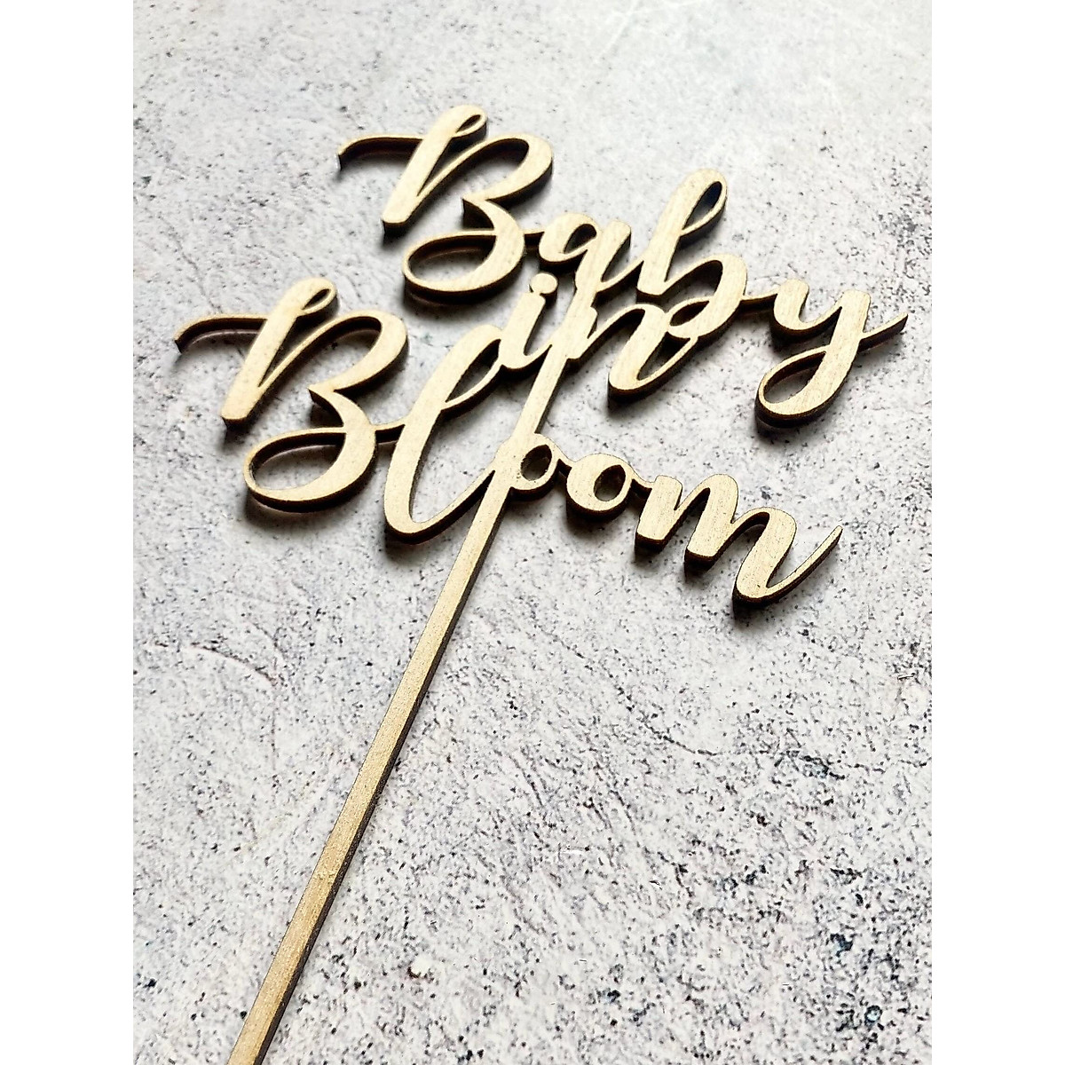 Baby In Bloom Wood Cake Topper, Personalized Cake Topper, Customized Spring Baby Shower Cake Topper, First Birthday Cake Topper