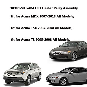 38300-SDB-A03 LED Flasher Relay Assembly Fit for Honda (Accord 03-07) (Ridgeline 06-14) (Odyssey 05-10) and (MDX 07-13) (TSX TL 05-08) Turn Signal & Hazard Warn Realy, Stop Hyper Flash