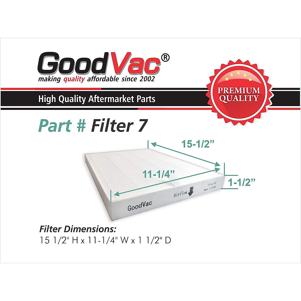 GoodVac Filter Sharp FP-A60UW FP-A80UW Air Purifier Replacement Filter and 2 Carbon Pre-Filters Replaces FZ-A60HFU FZ-A80HFU