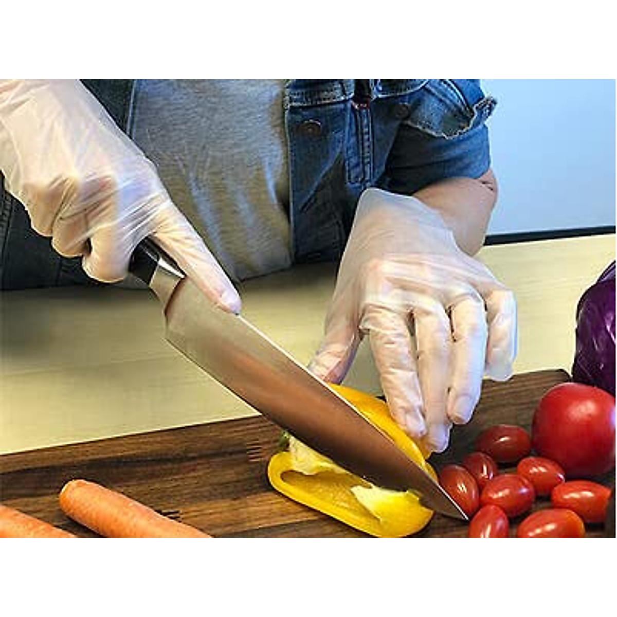 LW Concept Clear Vinyl Exam Gloves for Medical/Food Safe/Cleaning/Handling Use Multipurpose Latex & Powder Free, 3.5 mil (LW3003, Large, Case of 1000)