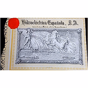 1907 ES SPAIN HYDROELECTIRC BOND w COUPONS (ENGRAVED 1907 ISSUED 1967) SELLS FOR $75 IN SPAIN! BUY NOW for $5! LMITED TIME AMAZON PROMO! 500 PESETAS Choice Uncirculated