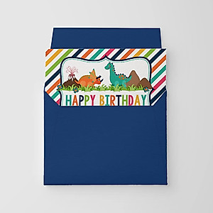 Have a DINO-MITE Day Dinosaur Themed Birthday Pun Themed Single (1) All Occasion Blank Birthday Card To Send To Friends & Family, 4"x 6" (when folded) Fill In Greeting Note Card by AmandaCreation