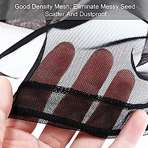 POPETPOP Bird Cage Cover Seed Catcher Birdcage Nylon Mesh Net Cover Skirt Guard (Black)