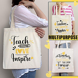 Pinkunn Thank You Gifts Canvas Tote Bag for Coworker Inspirational Appreciation Motivational Quotes for Women Employee Teacher (Stylish Style,12 Pcs)