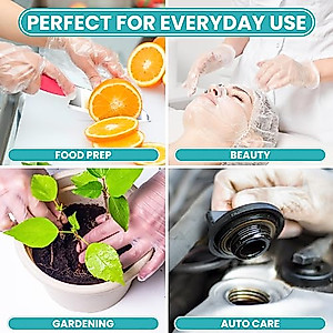 Keppi 100pcs Plastic Gloves | BPA & Latex Free | Perfect Food Handling Gloves | Food Safe Disposable Gloves for Cooking | Bulk Food Safe Gloves | One Size Great Fit
