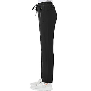 BGOWATU Women's Hiking Cargo Pants Quick Dry Lightweight Water Resistant Joggers Pants Zipper Pockets (Black,US XL)