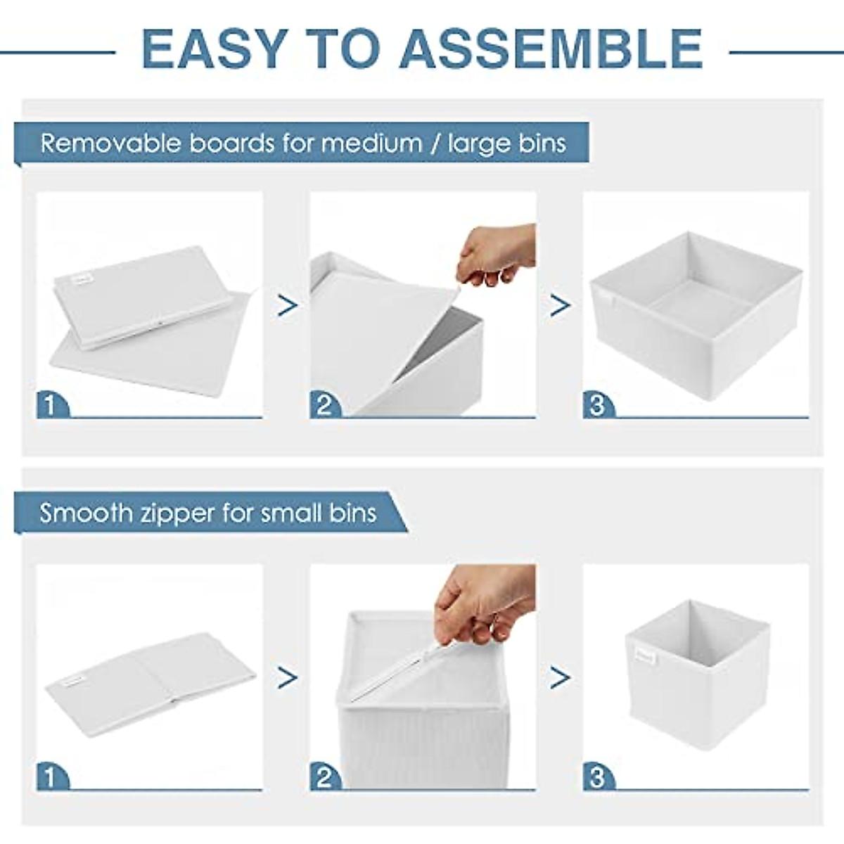 Criusia 11 Pack Underwear Drawer Organizers, Foldable Fabric Closet Cabinet Organization and Tear-Resistant Storage Boxes for Sock, Toys, Underwear, Bra, Clothes, Ties