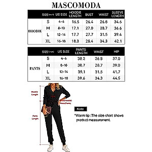 MASCOMODA 2 Piece Outfits for Women 2023 Fall Hoodie Sweatshirt Tracksuit and Sweatpants Workout Sets with Pockets (Black, Large)