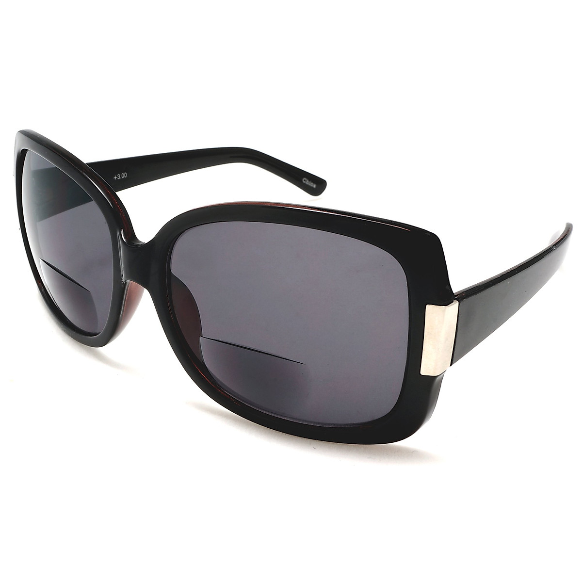 SAMBA SHADES BiFocal Sun Readers Fashion Reading Sunglasses for Women Jackie O French Riviera SunReaders Style in Black +2.50