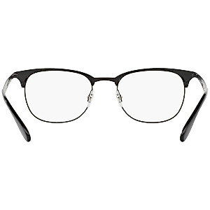 Ray-Ban RX6346 Square Prescription Eyeglass Frames, Matte Black On Black/Demo Lens, 52 mm