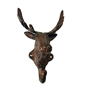 Midwest Craft House 6 Rustic Elk Moose Wall Hooks for Coats, Hats, Purses, Mud Rooms, Bars, Restoration, Cabins, Gifts, Purses, Dog Leashes, Hunters, Rustic Brown Farmhouse Color