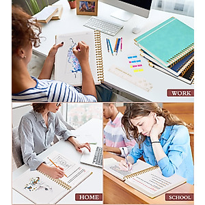 Spiral Notebook Journal 8.5” x 11”, 300 Pages Hardcover Leather Lined Journals for Women Men, A4 Large College Ruled Notebooks with 100 GSM Thick Paper, Spiral Journal for Writing Work School, Pink