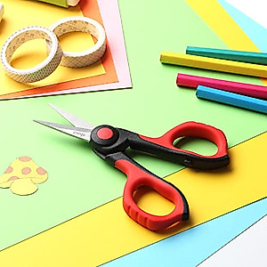 LIVINGO 4.5” Small Sharp Embroidery Scissors, Precise Detail Pointed Tip Stainless Steel Shears for Cutting Fabric, Needlework Thread Yarn Craft Sewing, Scrapbook, Paper, 2 Pack Red/Black