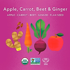 Once Upon a Farm | Organic Fruit & Veggie Blend Baby Sampler | Apple Blueberry, Pineapple Banana Kale, Mango, Apple Carrot Beet Ginger | Cold-Pressed | No Sugar Added | Dairy-Free Plant Based | Variety Pack of 24