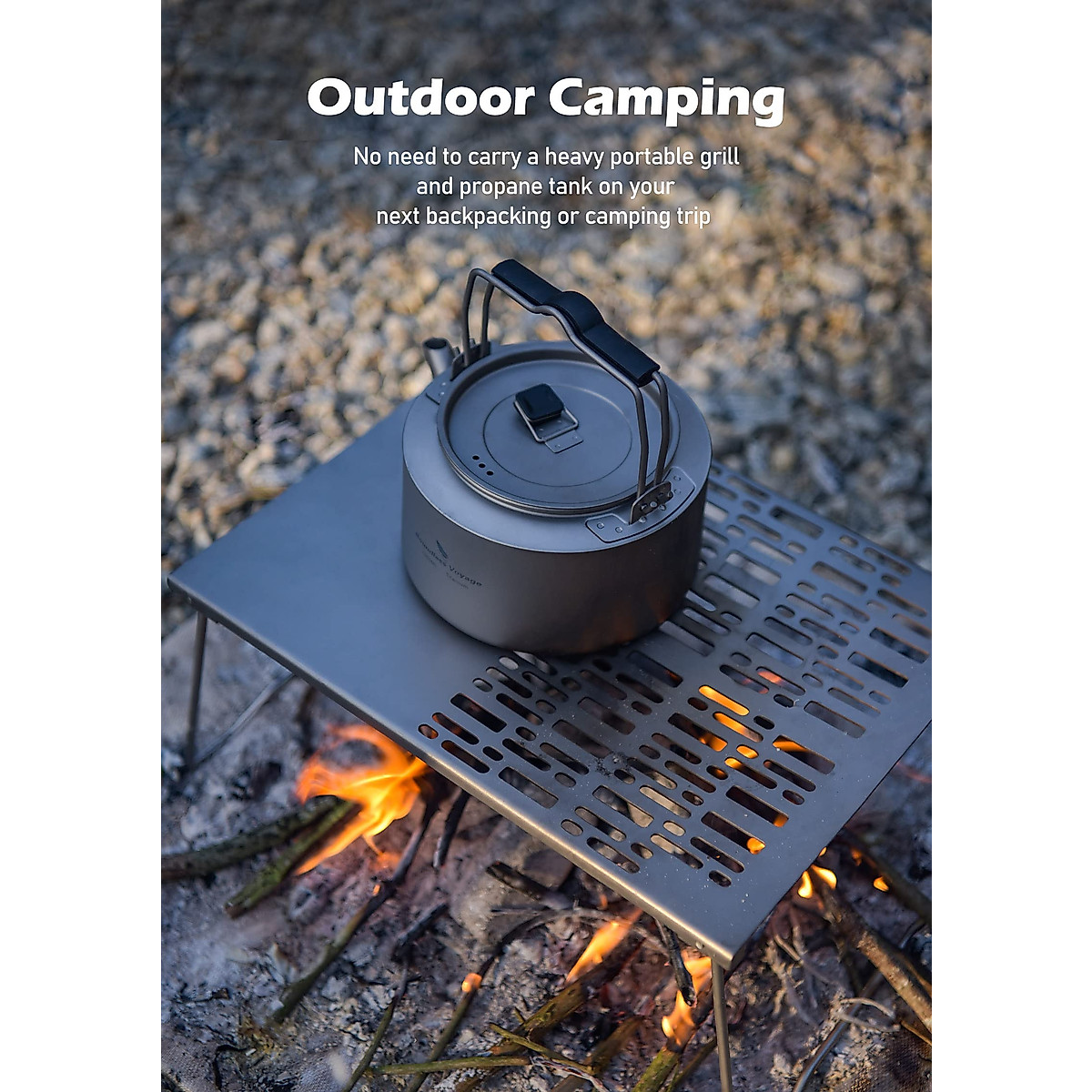 Boundless Voyage Titanium Folding Campfire Grill Portable Outdoor Camping Barbecue Grill Grate with Legs