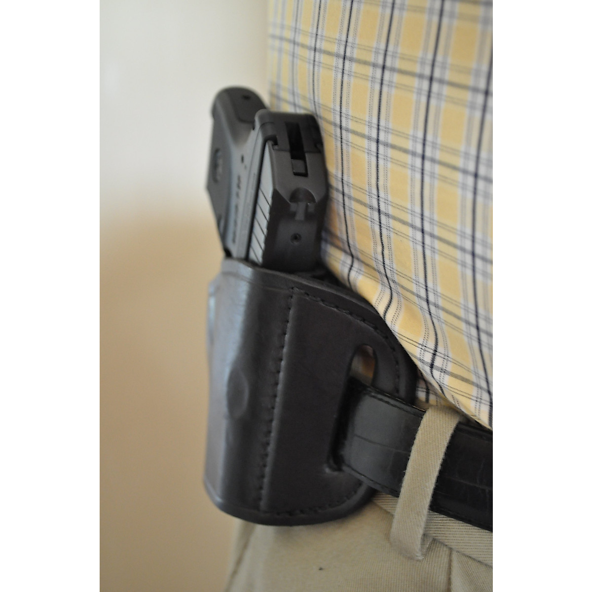 Black Leather Belt Holster for Ruger LCP .380