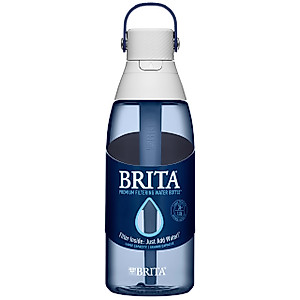 Brita Insulated Filtered Water Bottle with Straw, Reusable, BPA Free Plastic, Night Sky, 36 Ounce