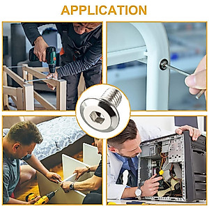 MroMax 40Pcs M6 x 30mm Flat Head Hex Socket Cap Screws Bolts, Blue Zinc Plated Carbon Steel Full Thread Furniture Screws for Assemble Cabinets, Baby Beds, Tables and Chairs