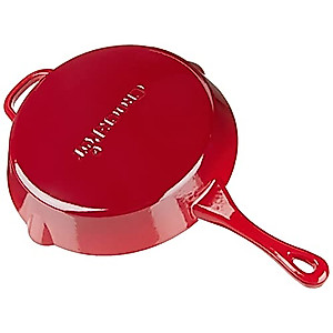 Crock Pot Artisan Cast Iron Skillet, 12 Inch, Scarlet Red
