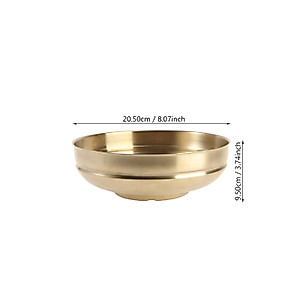 DOITOOL Ramen Bowls Noodle Soup Bowl Stainless Steel Serving Bowl for Udon Soba Pho Pasta Salad Cereal 22cm Gold