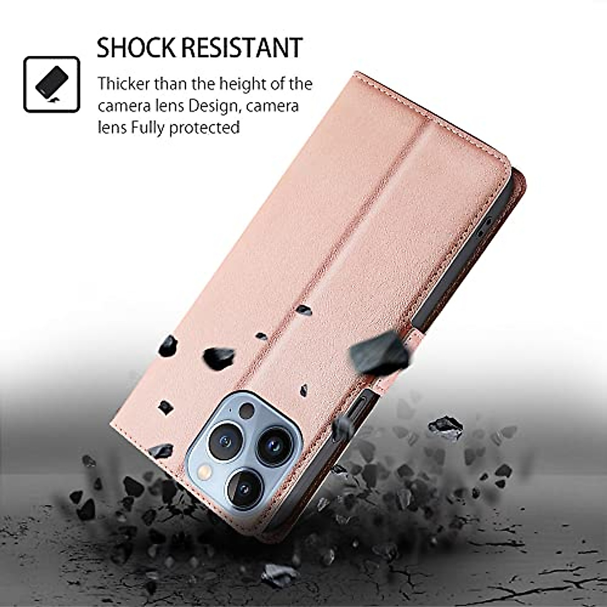 Fansipro Wallet Folio Case for Oppo Reno 2 F, Premium PU Leather Slim Fit Cover for Reno 2 F, 1 Card Slot, Handy, Golden