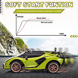 12V Licensed Lamborghini SIAN Electric Car Ride On Toy by TOBBI,Kids Electric Vehicle for 3-8,Electric Vehicles Battery Powered Sports Car w/Parent Remote Control,Spring Suspension,LED Lights