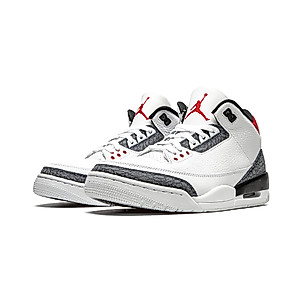 Nike Men's AIR JORDAN 3 RETRO SE-T Basketball Shoe, White Fire Red Black, 7 UK