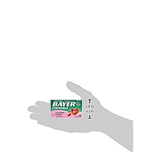 Aspirin Regimen Bayer, 81mg Chewable Tablets, Pain Reliever, Cherry, 36 Count