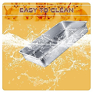 2 Pcs Stainless Steel Litter Box Rust Proof Metal Cat Box Stainless Cat Litter Box Odor Control Small Litter Box and Non Slip Rubber Feet for Cats Kitten Non Stick Smooth Surface (24 x 16 x 4 inch)