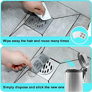 50Pack Disposable Shower Drain Hair Catcher,Easy to Install and Clean Suit for Bathroom,Bathtub,Kitchen Sink, 4" X 4" Square Drain Cover