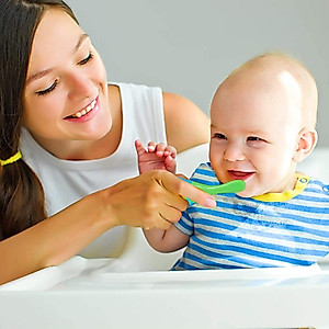 ECOVONA Baby Toothbrush for Infants & Toddlers 0-2 Years Old (4 Pack) Extra Soft Bristle for Baby Gums | BPA-Free, Easy-Grip Finger & Teething Handle