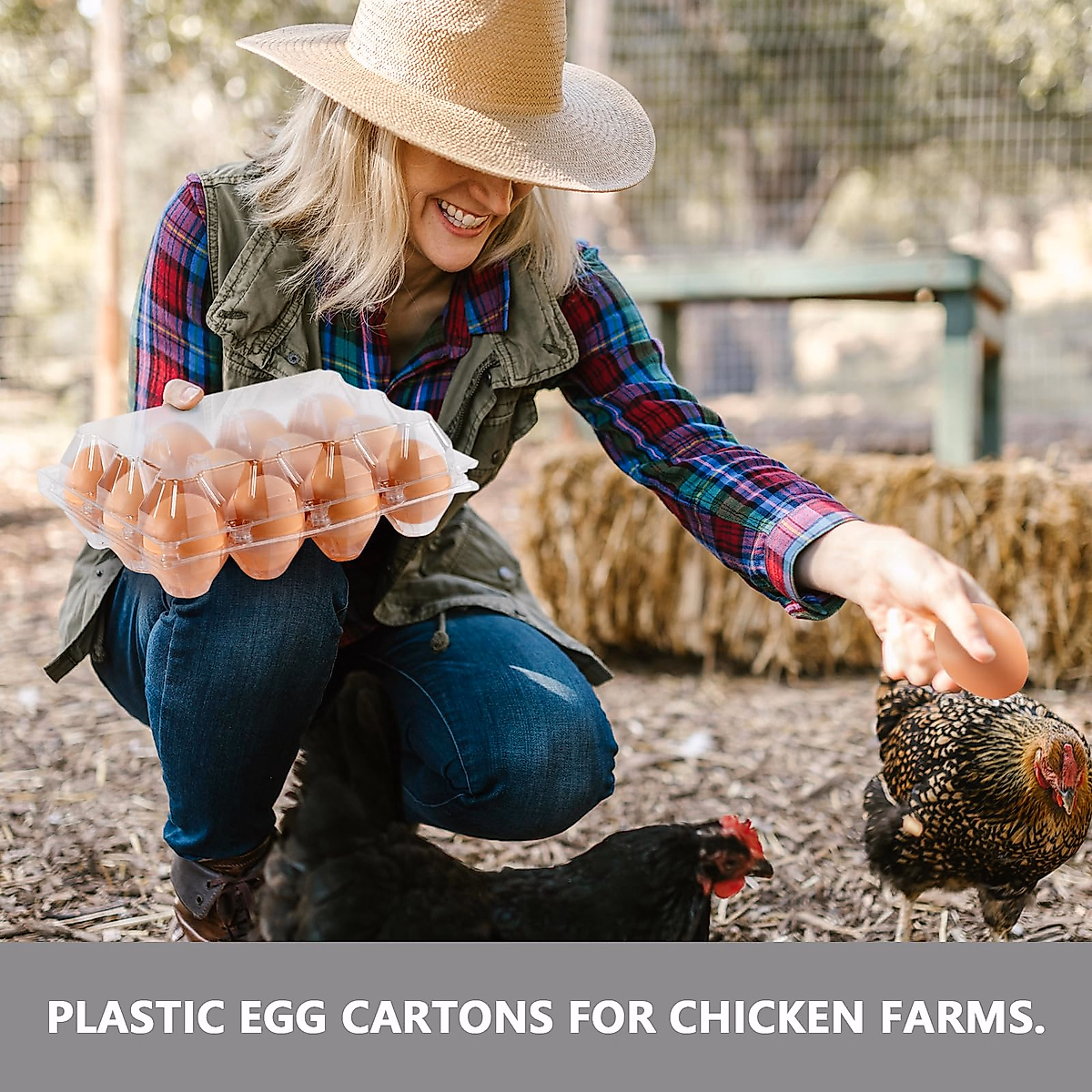 YIFIHGE 120PCS Egg Cartons Cheap Bulk, Clear Egg Cartons for Chicken Eggs, Reusable Chicken Egg Container Bulk Egg Holders with Labels for Refrigerator, Storage, Family, Chicken Farm, Market