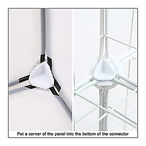 C&AHOME 24pcs Wire Cube Plastic Connectors for Cube Storage Modular Closet Organizer and Metal Grid Shelving Unit White