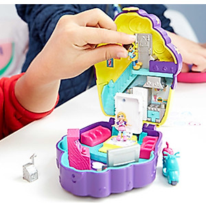 Polly Pocket Playset, Travel Toy with 2 Micro Dolls & Surprise Accessories, Pocket World Cupcake Compact, Food Toy