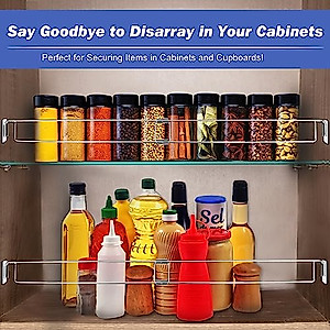 RV Secure Adjustable Bars | Tension-Style 12.5-22.3" Stainless Steel Rods | Food&Drink Stabilizers for RV Refrigerator | Prevents Spills&Mess During Travel | Essential RV&Camper Accessories (2 Pack)