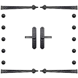 WINSOON Magnetic Decorative Garage Door Hardware 6 Pieces Carriage Accents Faux Hinges Curb Appeal Decor Kit with 10 Clavos