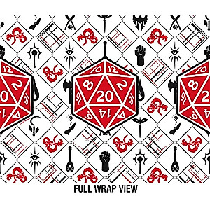 Dungeons & Dragons OFFICIAL D20 Pattern 24 oz Insulated Canteen Water Bottle, Leak Resistant, Vacuum Insulated Stainless Steel with Loop Cap