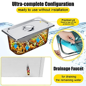 Commercial Food Warmer 3 Pan, Electric Buffet Server and Food Warmer, 600W Professional Countertop Stainless Steel Buffet, Chafing Dish Set with 86-185°F Temp Control for Catering and Restaurants