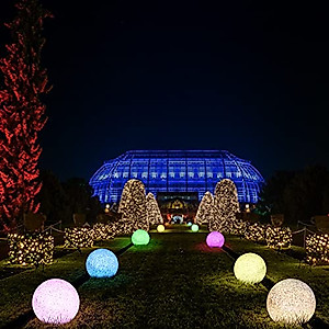 ZKI Solar Big Ball Light, Courtyard Solar Lights Decoration, High-end, Luxurious Atmosphere, Marble Pattern, Suitable for Gardens, Courtyards, Patio, Swimming Pools Side. (Diameter 7.8 INCH)