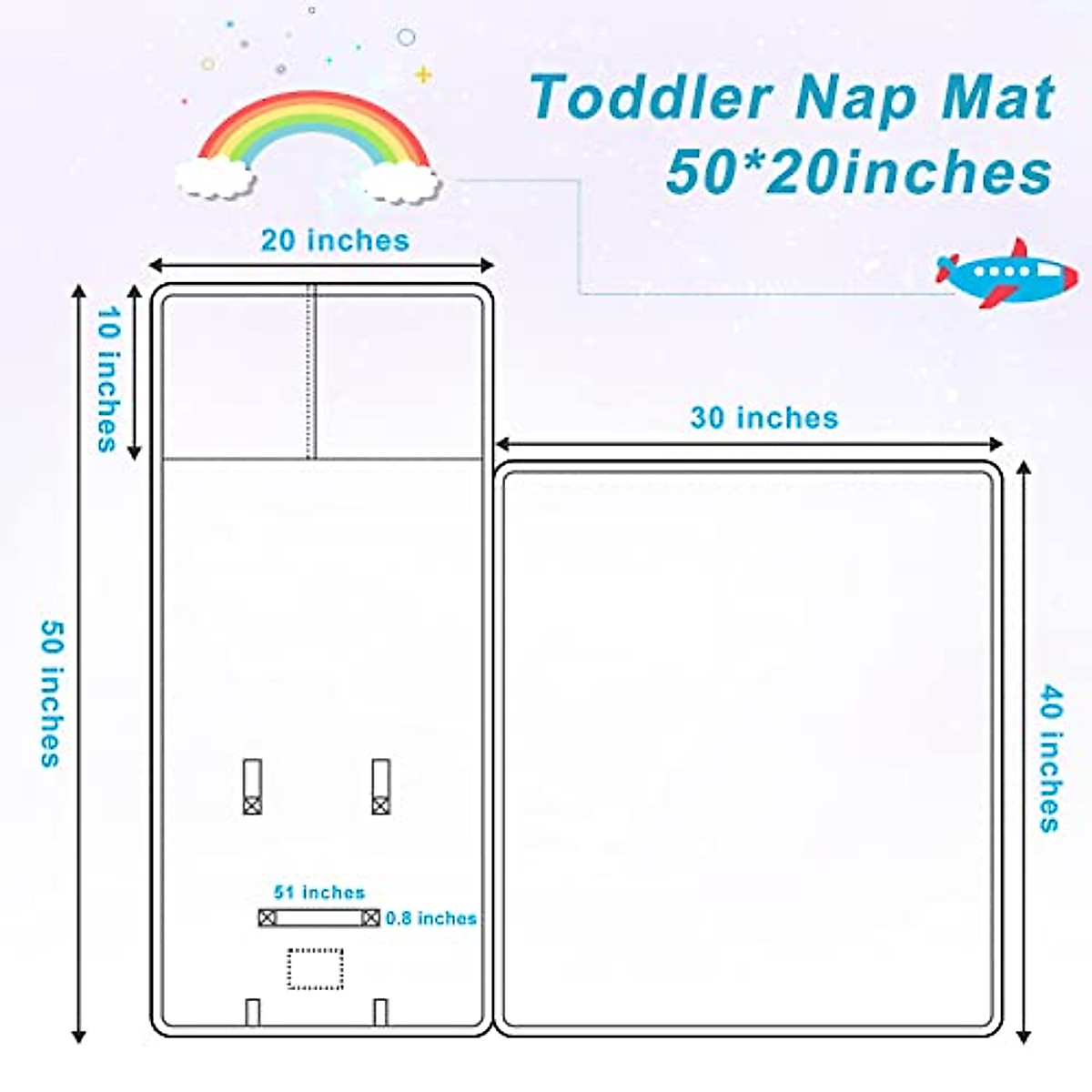 Wowelife Toddler Sleeping Bag Unicorn Toddler Nap Mat with Removable Pillow for Boys Girls Daycare Preschool Kindergarten,Carry Handle with Straps Closure, 50 * 20 Inch(Pink)