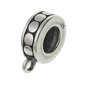 925 Sterling Silver Gold Tone Round Dot Pendant Connector Bail Slide for European Charm Bracelets