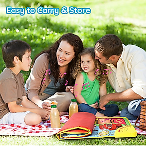 Baby Musical Mats with 25 Music Sounds, Musical Toys Child Floor Piano Keyboard Mat Carpet Animal Blanket Touch Playmat Early Education Toys for Baby Girls Boys Toddlers (1 to 5 Years Old)