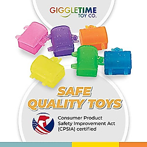 Giggle Time Glitter Tooth Keeper Chest Assortment (144) Pieces - Baby Tooth Box - Tooth Holder for Tooth Fairy, Tooth Keepsake Box - .75 inch Box