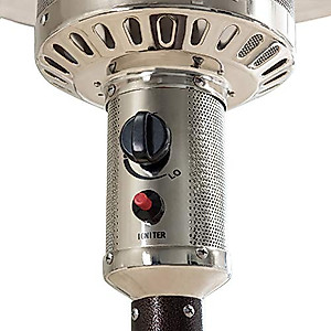Sunjoy 47,000 BTU Avanti Outdoor Portable Propane Heater for Patio and Garden with Safety Auto Shut Off Valve and Wheels, Bronze